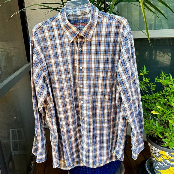 Alan Flusser | Shirts | Alan Flusser Mens Buttondown Plaid Shirt Xl | Poshmark